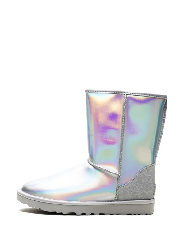 UGG Classic Short Iridescent Boots Silver FARFETCH CA