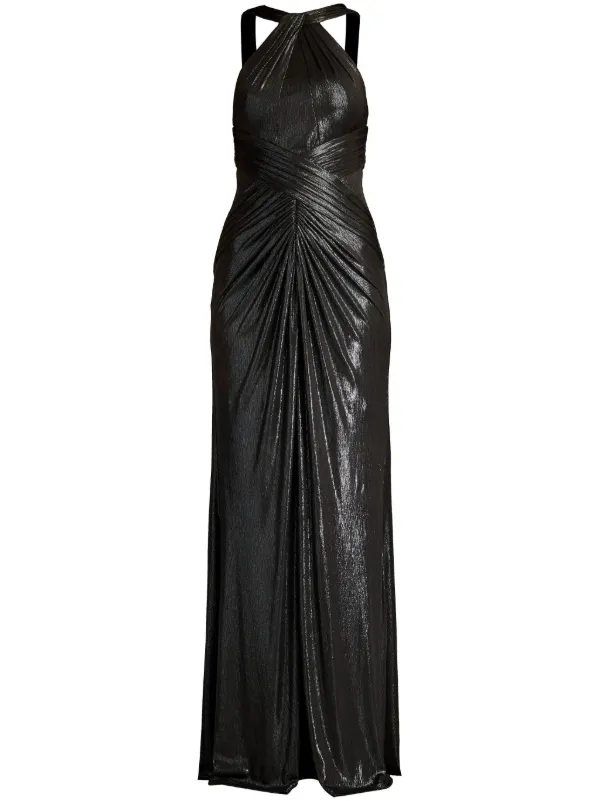 Tadashi Shoji draped-detail Gown | Black | FARFETCH CY Tadashi Shoji draped-detail Gown | Black | FARFETCH CY