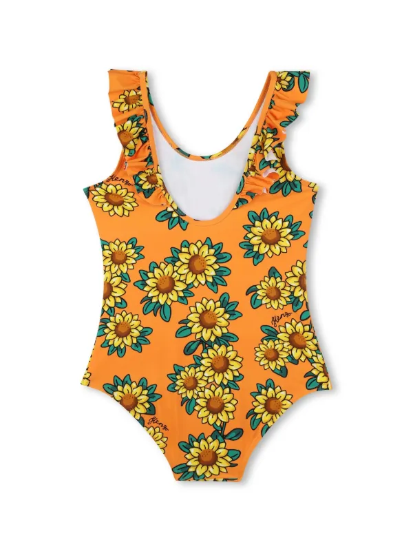 Kenzo Kids floral print Swimsuit Orange FARFETCH LB