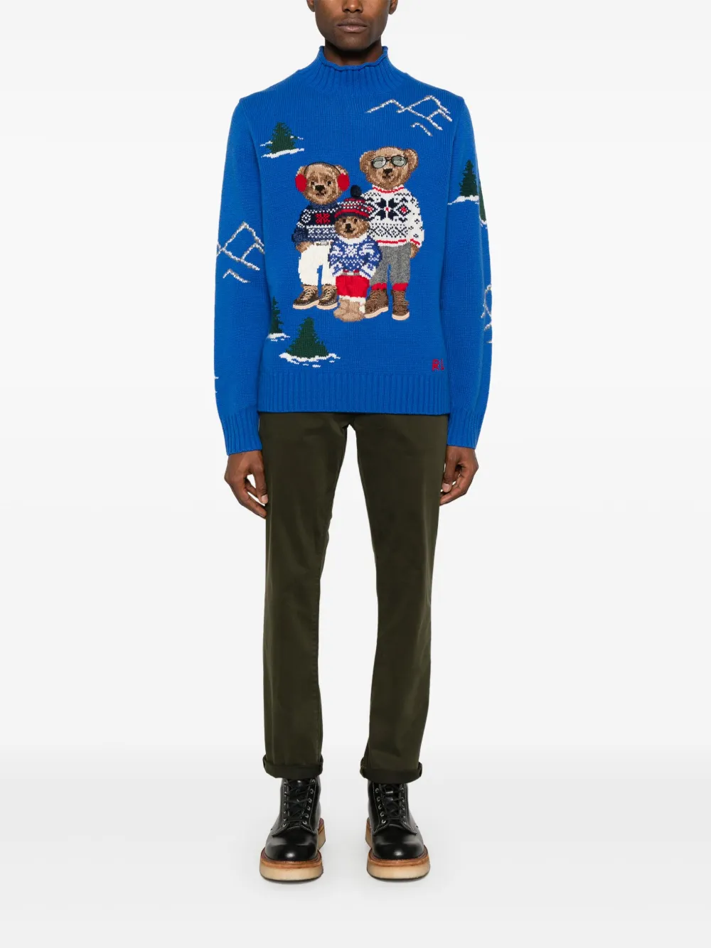 Polo Ralph Lauren Polo Bear Family Sweater | Blue | FARFETCH HK