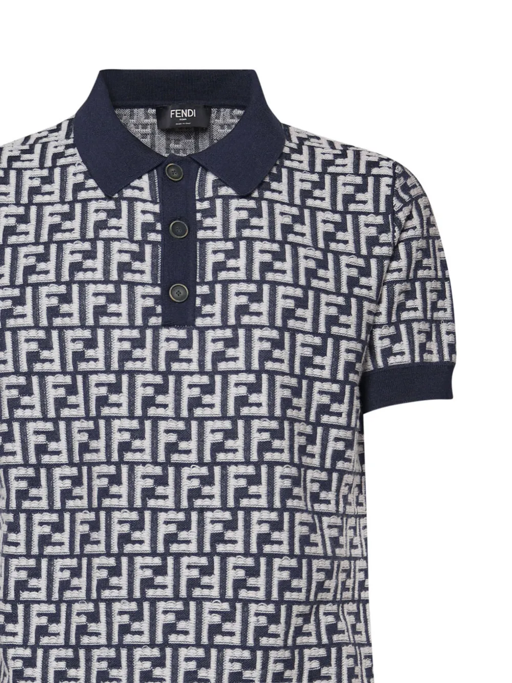 FENDI monogram-pattern Polo Shirt | Blue | FARFETCH