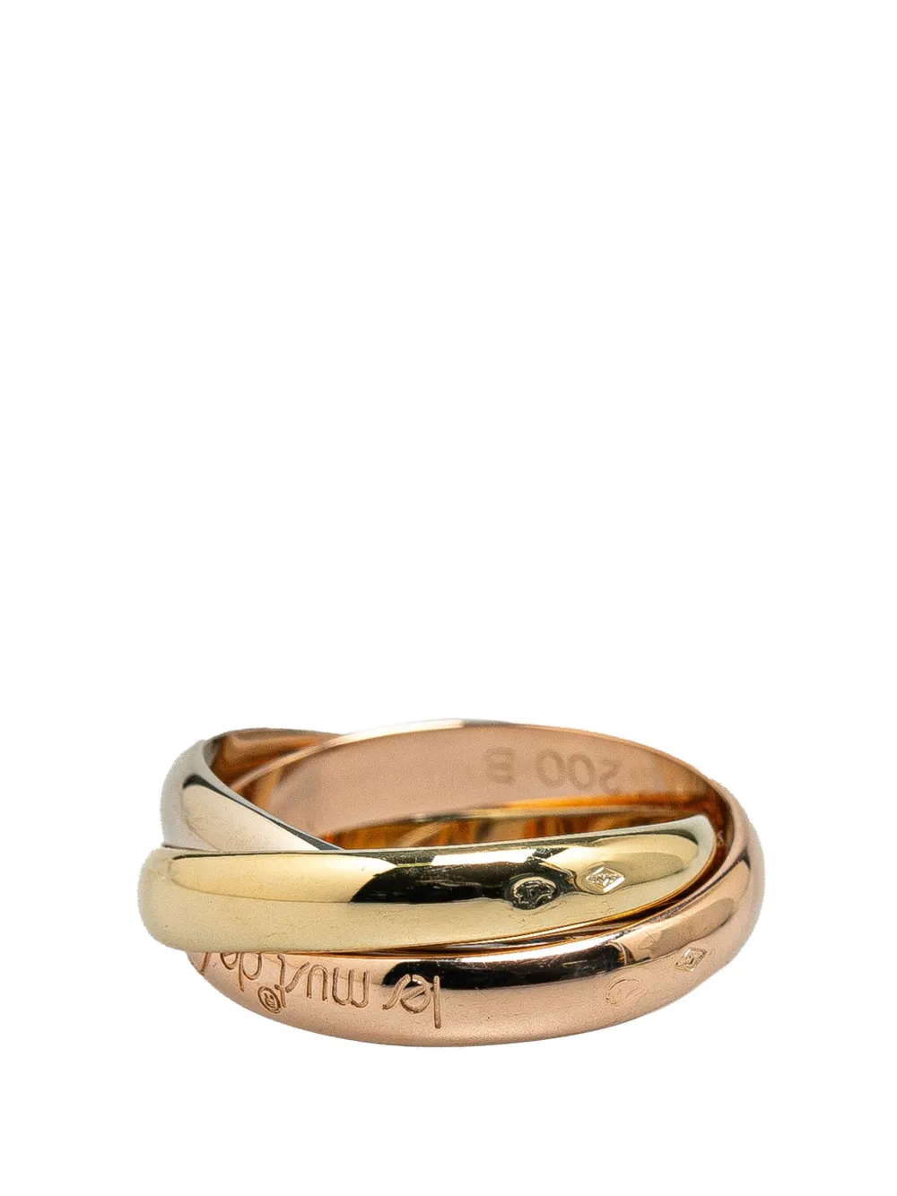 Cartier 1990-2023 Tricolor Large Model 18K Gold Classic Trinity Ring ...