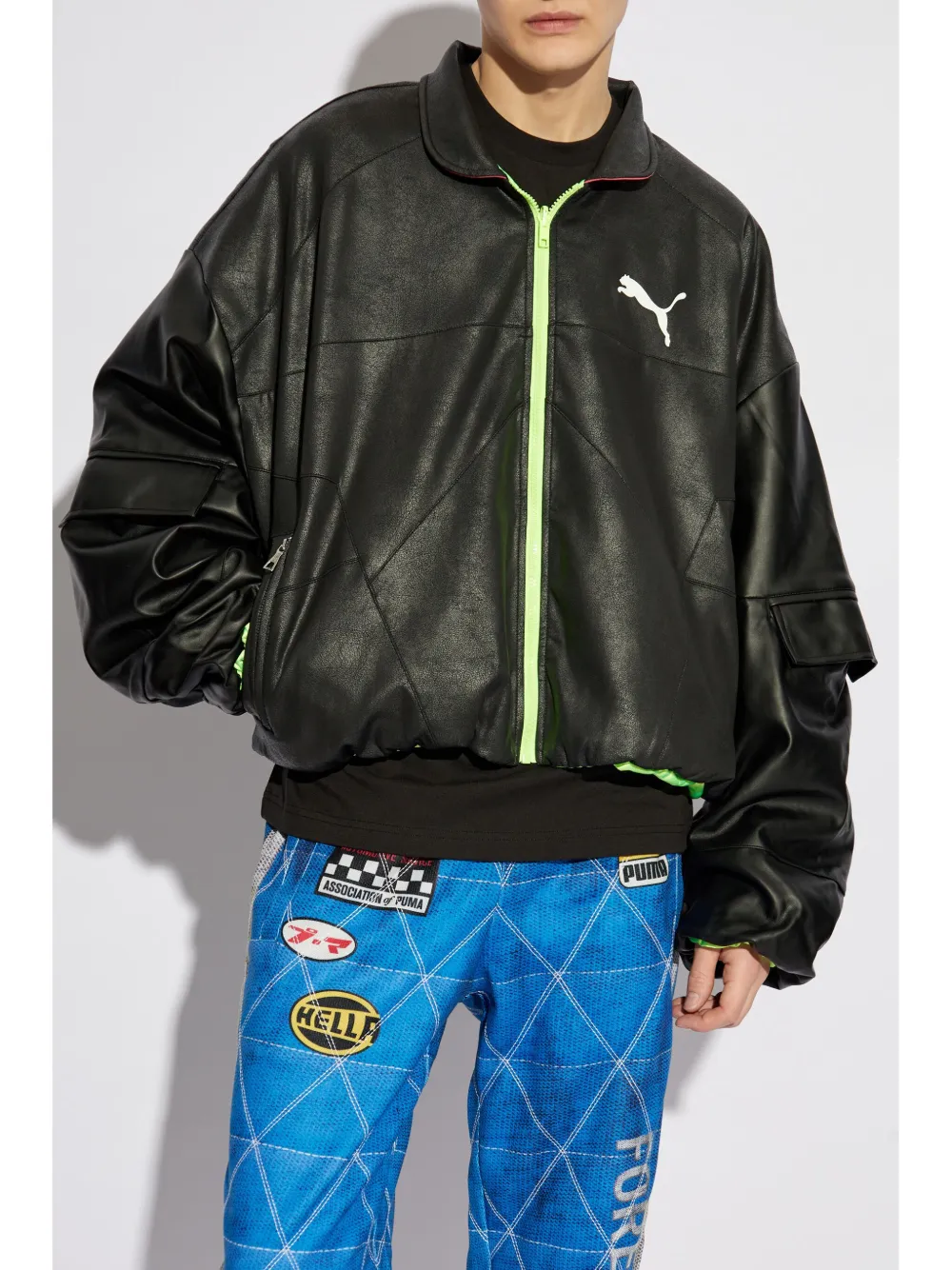 PUMA x A$AP Rocky Reversible Leather Jacket | Black | FARFETCH UK