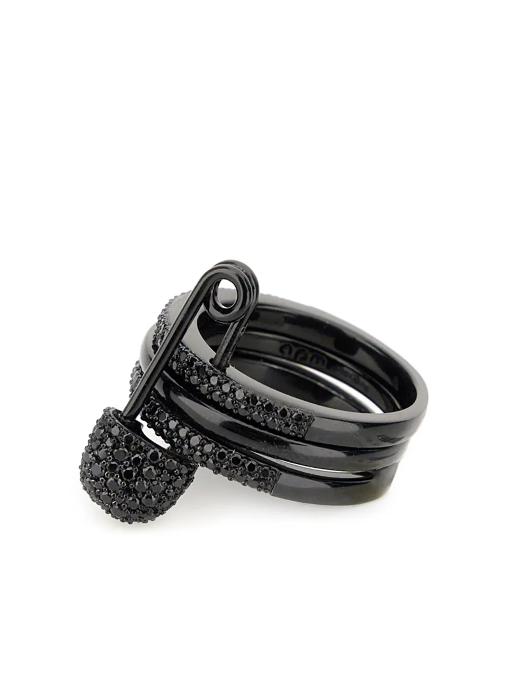APM Monaco Safety Pin Ring | Black | FARFETCH