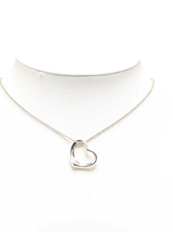 Tiffany Co. Pre Owned 21st Century Elsa Peretti Sterling Silver Open Heart Pendant Necklace Silver FARFETCH AO