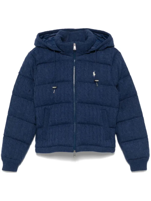 Polo Ralph Lauren ケーブルニット フーデッドパデッドジャケット