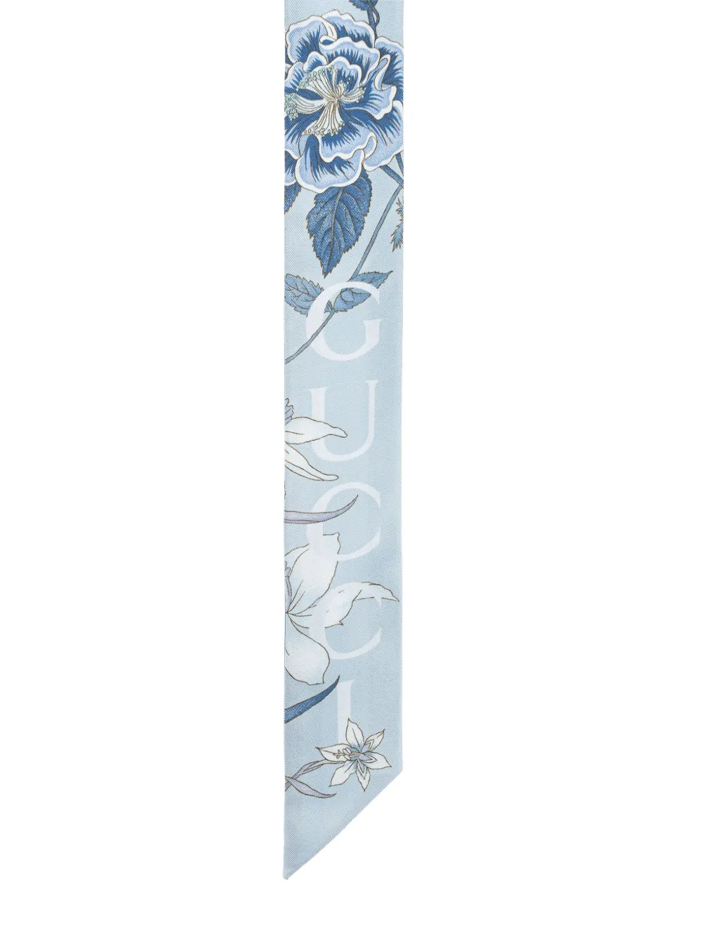 Gucci Printed Silk Neck Bow | Blue | FARFETCH