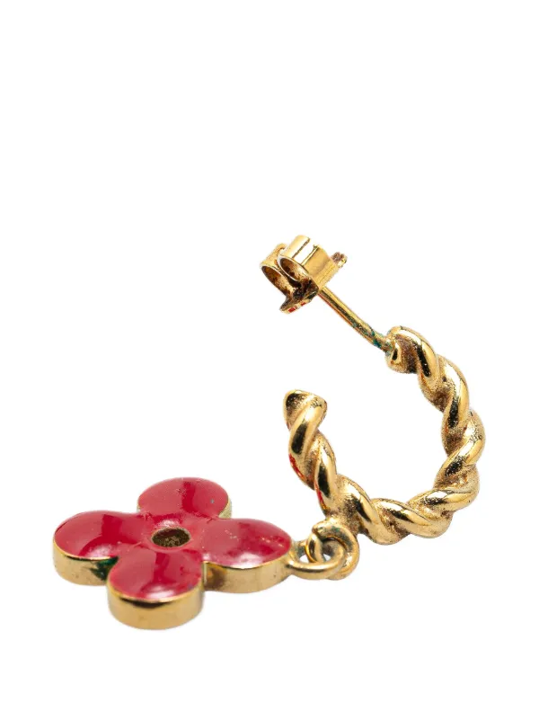 Louis Vuitton Pre owned 21st Century Monogram Boucle doreille Sweet Stud Costume Earrings Gold