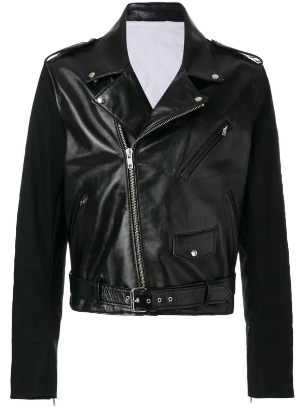 Calvin klein leather biker jacket store