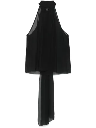 TOM FORD semi-sheer Silk Blouse | Black | FARFETCH