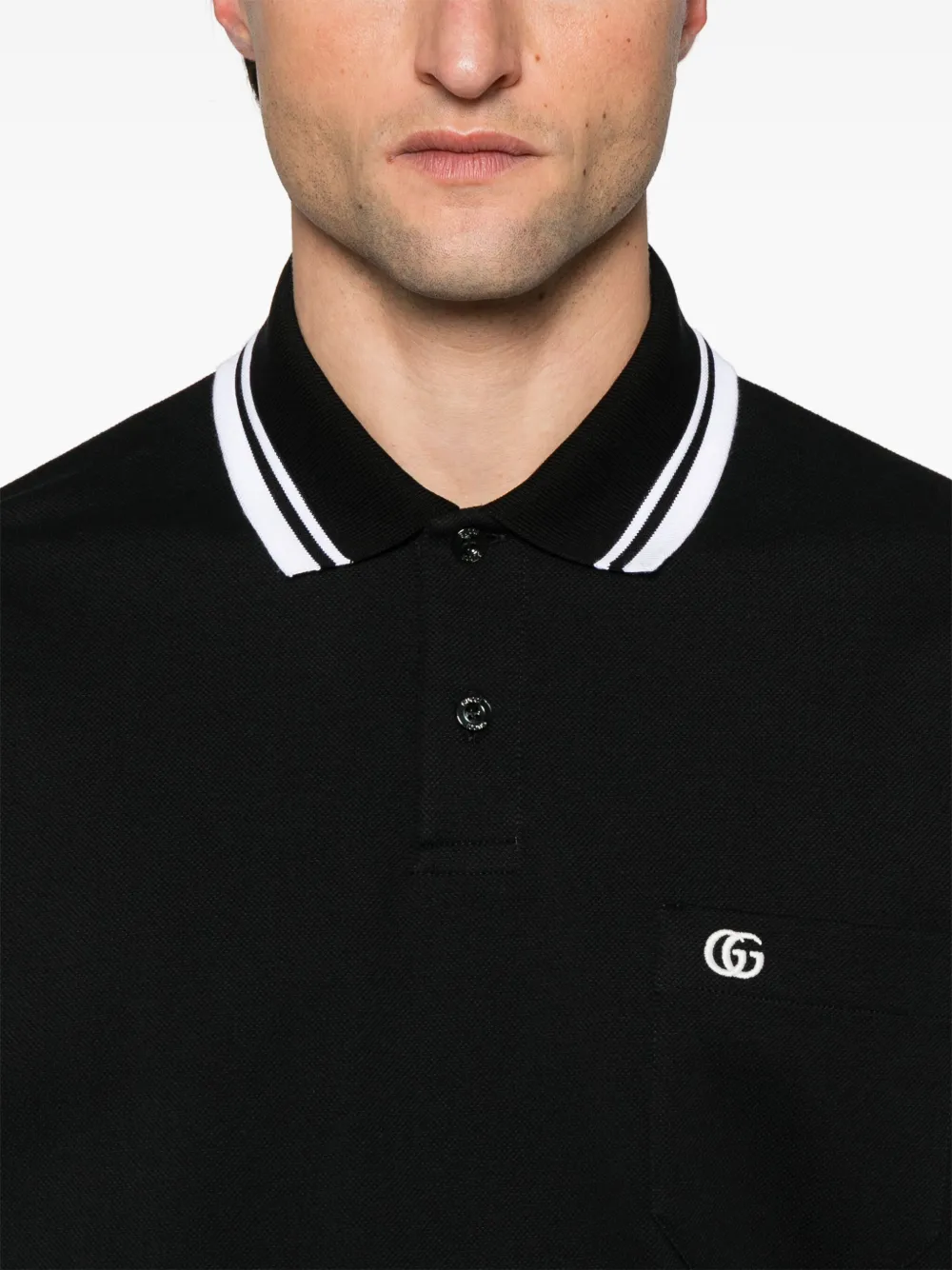 Gucci Web Polo Shirt | Black | FARFETCH UK