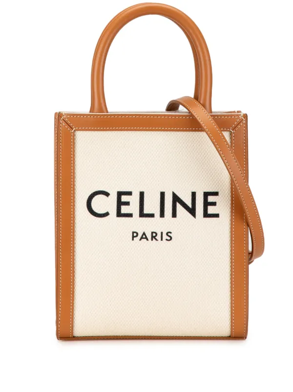 Celine Pre Owned 2021 Mini Canvas Vertical Cabas Satchel Brown FARFETCH CA