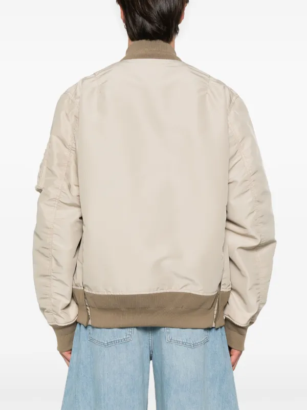 Sacai contrast-trim Bomber Jacket | Neutrals | FARFETCH Sacai contrast-trim Bomber Jacket | Neutrals | FARFETCH