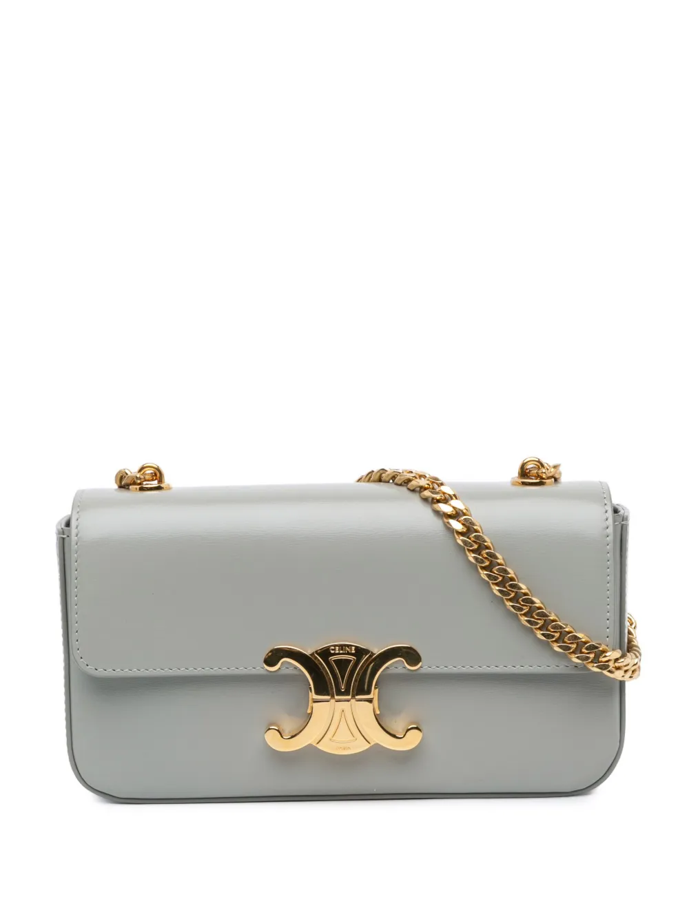 Céline Pre-Owned 2022 Shiny Calfskin Triomphe Claude Chain Shoulder Bag ...