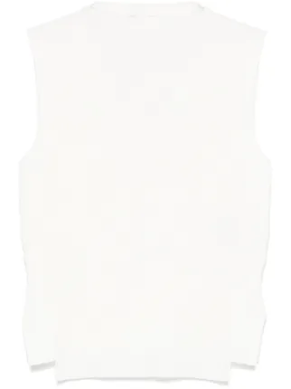 Victoria Beckham Ribbed Tank Top | White | FARFETCH AE