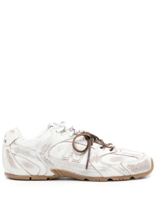 Miu Miu x New Balance 530 SL Leather Sneakers | White | FARFETCH Miu Miu x New Balance 530 SL Leather Sneakers | White | FARFETCH