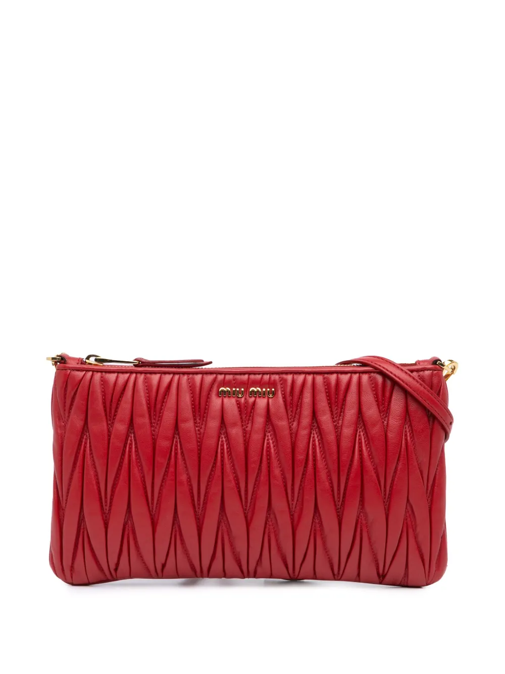 Miu Miu Pre-Owned 2010-2024 Matelasse Leather Crossbody Bag | Rot | FARFETCH DE
