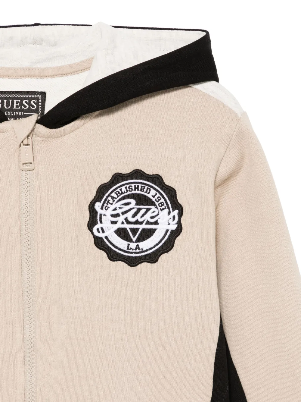 Guess Kids logo-patch Hoodie | Neutrals | FARFETCH