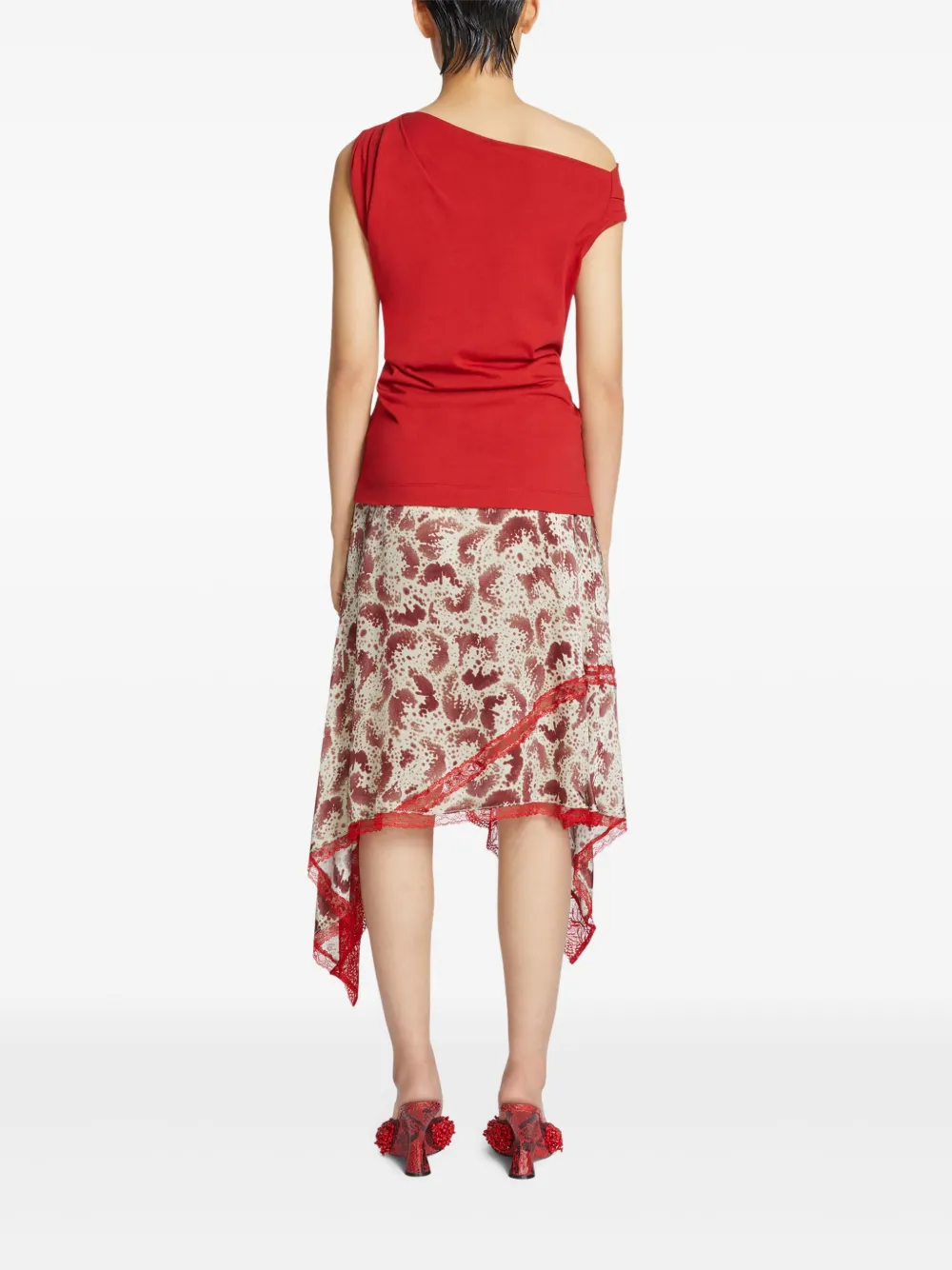 DRIES VAN NOTEN オフショルダー トップ | レッド | FARFETCH JP DRIES VAN NOTEN オフショルダー トップ | レッド | FARFETCH JP
