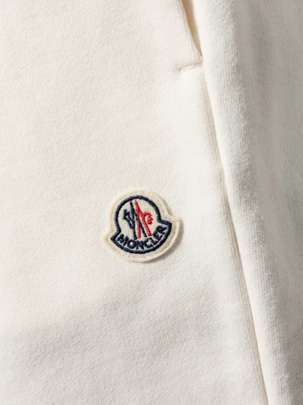 Moncler logo patch Cotton Track Pants White FARFETCH CA