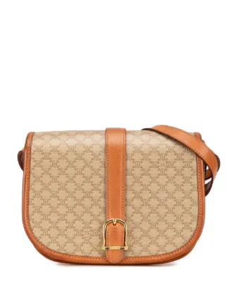 Celine Pre Owned 2000 Macadam Coated Canvas Crossbody Bag Brown FARFETCH CA