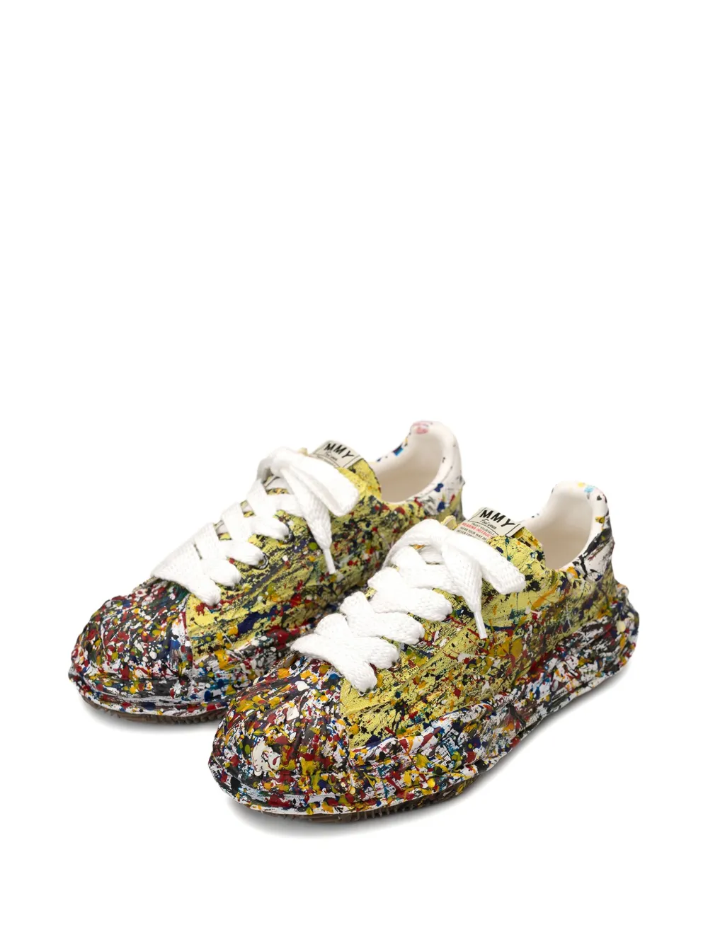 Maison MIHARA YASUHIRO Blakey paint-splatter Sneakers | Yellow ...