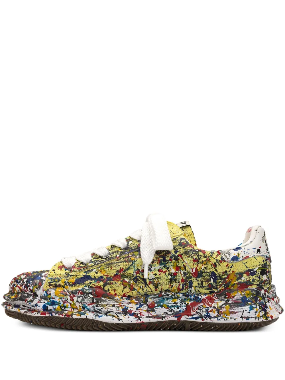 Maison MIHARA YASUHIRO Blakey paint-splatter Sneakers | Yellow ...