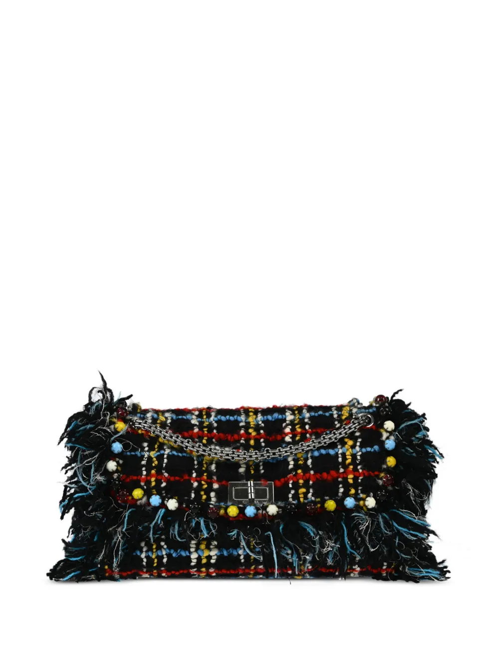 CHANEL Pre-Owned 20076-2008 Mademoiselle Lock Tweed Shoulder Bag ...