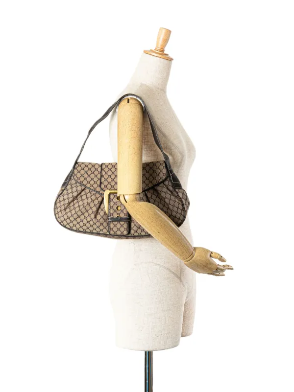 Celine Pre Owned 2000 Macadam Canvas shoulder bag women Calf Leather Canvas One Size Brown