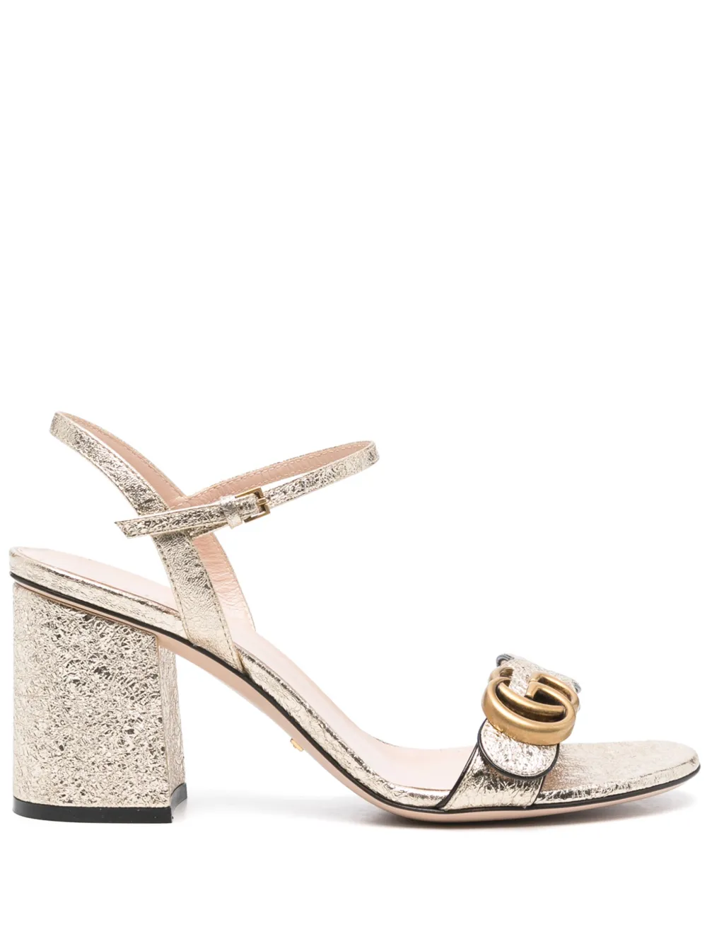 Gucci Pre-Owned 75mm Double G Sandals | Gold | FARFETCH