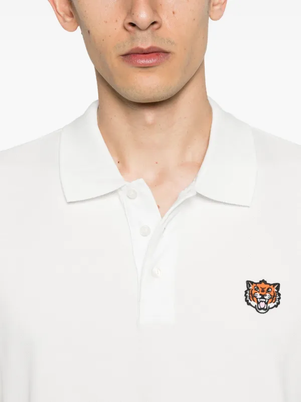 Kenzo Happy Tiger Embroidered Polo Shirt White FARFETCH CA