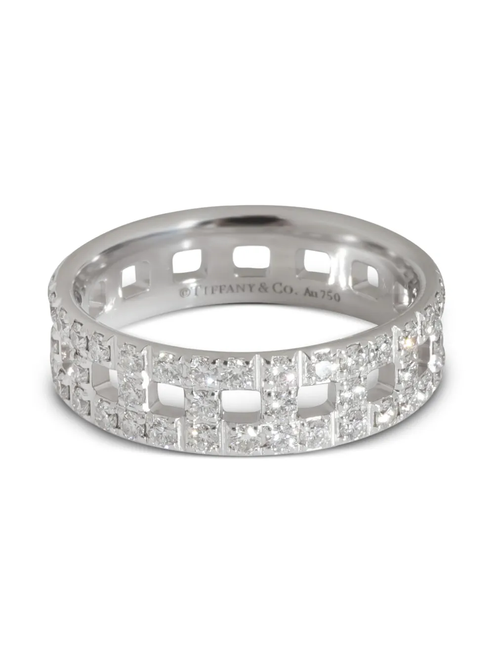 Tiffany & Co. Pre-Owned 18K White Gold Tiffany T Diamond Ring | Silver ...