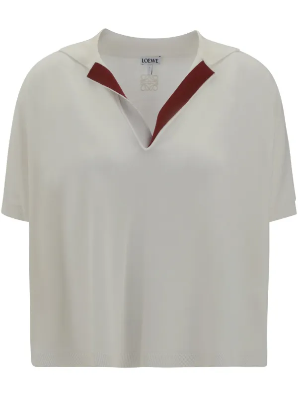 LOEWE collar-detail short-sleeve Top | White | FARFETCH LOEWE collar-detail short-sleeve Top | White | FARFETCH