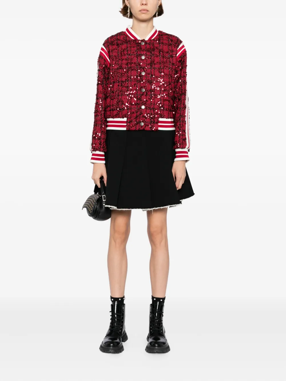 Alice + Olivia Keri Varsity Jacket | Red | FARFETCH ZA