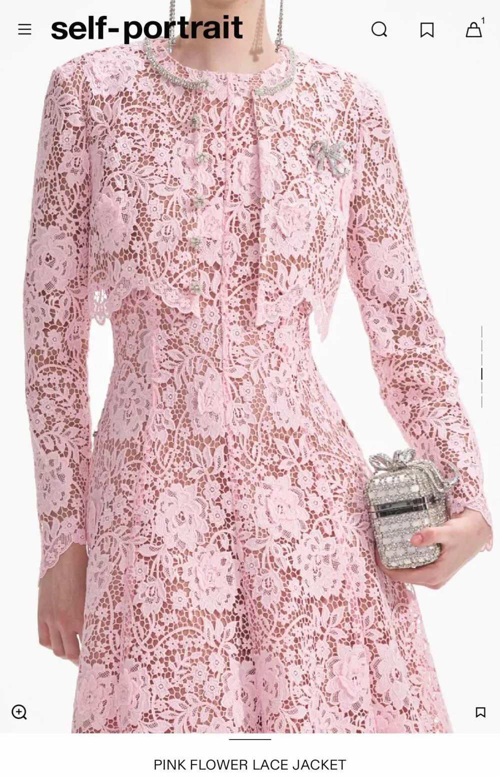Self-Portrait Self-Portrait - Pink Flower Lace Jacket | FARFETCH