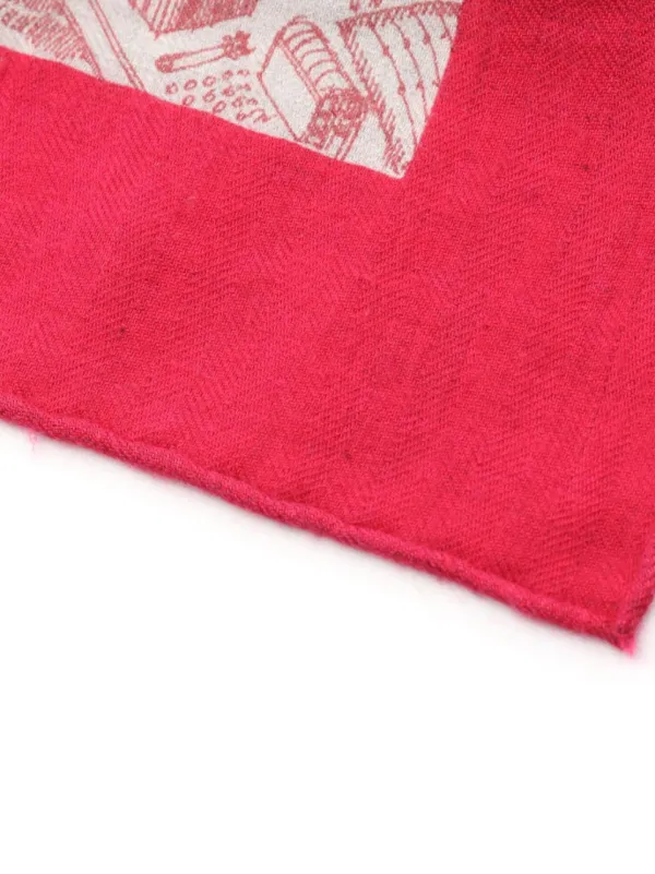 Hermès Pre-Owned 2010s La Cite Cavaliere 140 Shawl | White Hermès Pre-Owned 2010s La Cite Cavaliere 140 Shawl | White