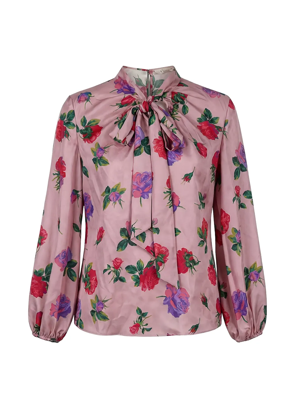 Valentino Garavani Floral Print Pussy Bow Blouse Pink Farfetch 6010