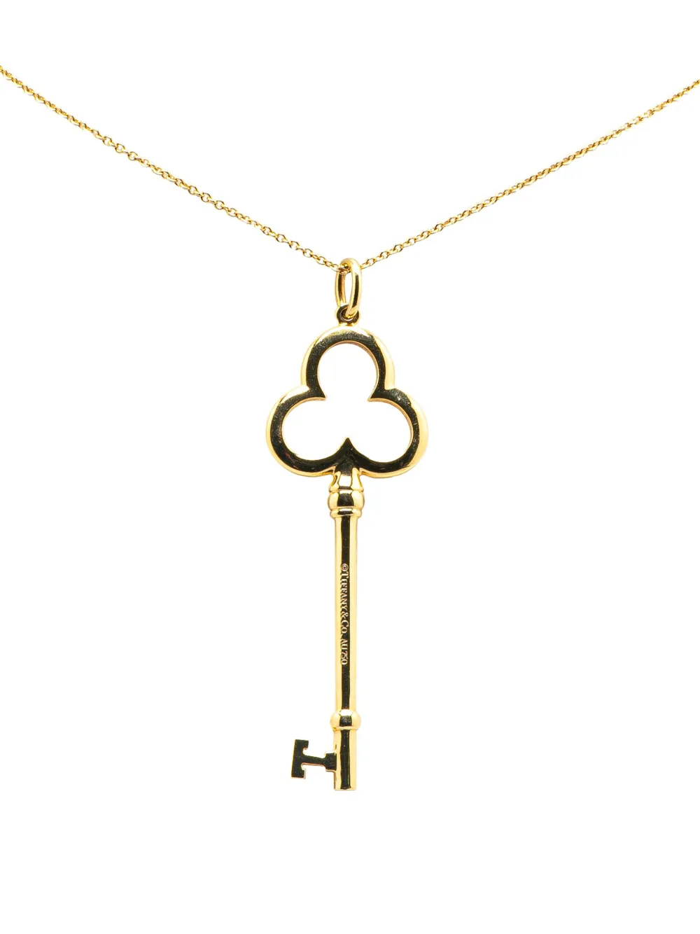 Tiffany & Co. Pre-Owned 2000-2025 18K Yellow Gold Trefoil Open Key ...