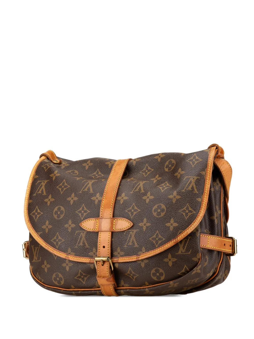 Louis Vuitton Pre-Owned 1997 Monogram Saumur 30 Crossbody Bag | Brown ...