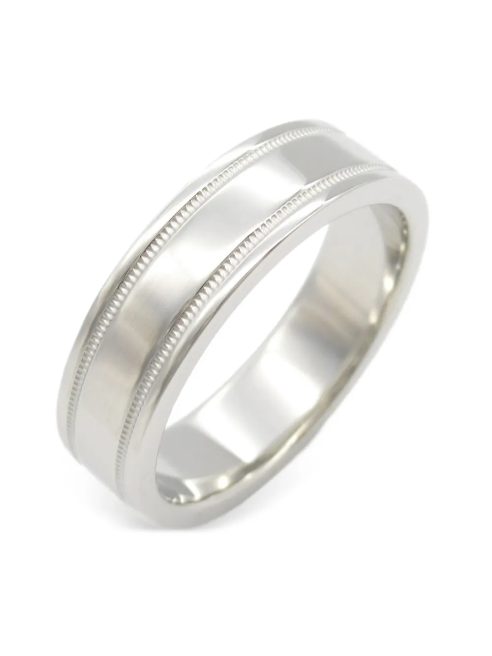 Tiffany & Co. Pre-Owned 2010s Platinum Double Milgrain Ring | Silver ...