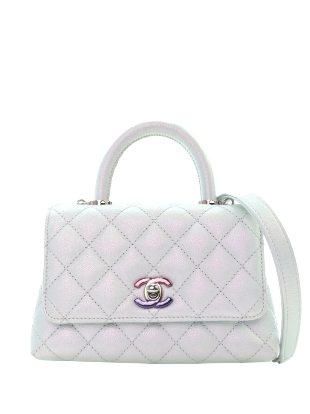 CHANEL Pre-Owned 2021-2024 Extra Mini Iridescent Caviar Coco Top Handle ...