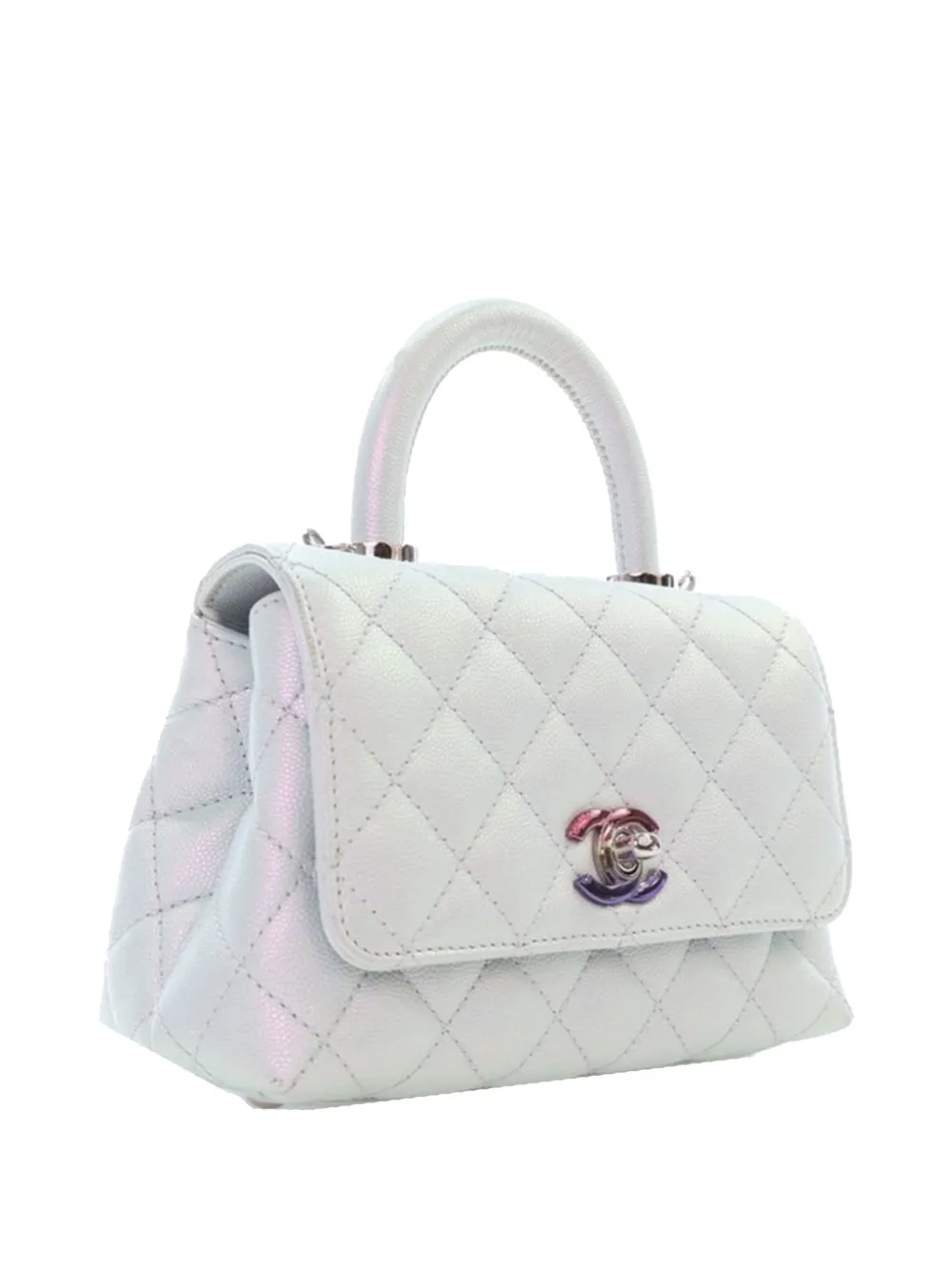CHANEL Pre-Owned 2021-2024 Extra Mini Iridescent Caviar Coco Top Handle ...