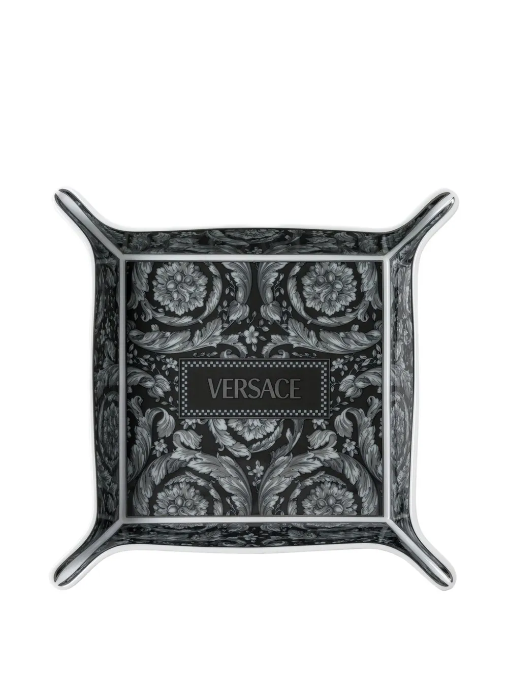 Versace Barocco Decorative Tray (19cm x 19cm) | Grey | FARFETCH TH