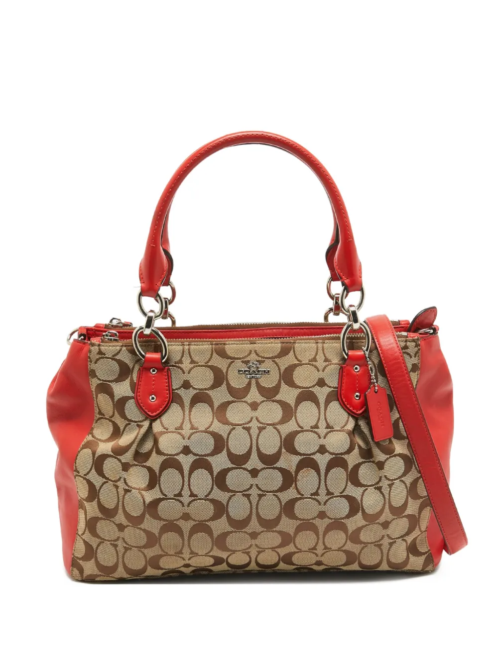 Coach Vintage Christie Monogram Canvas Tote Bag | Red | FARFETCH UK