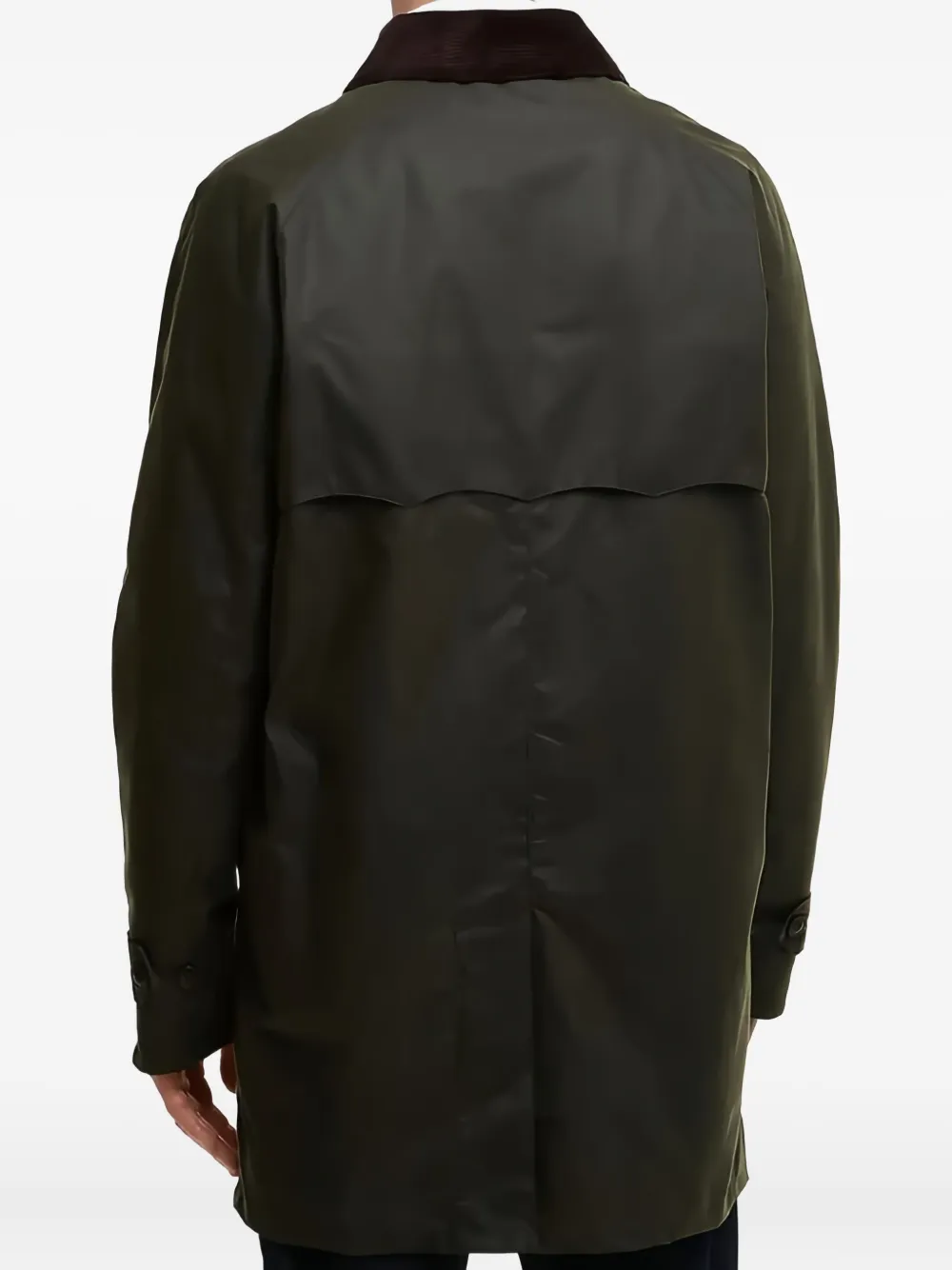 Baracuta Corduroy-collar Long-sleeve Coat In Green | ModeSens