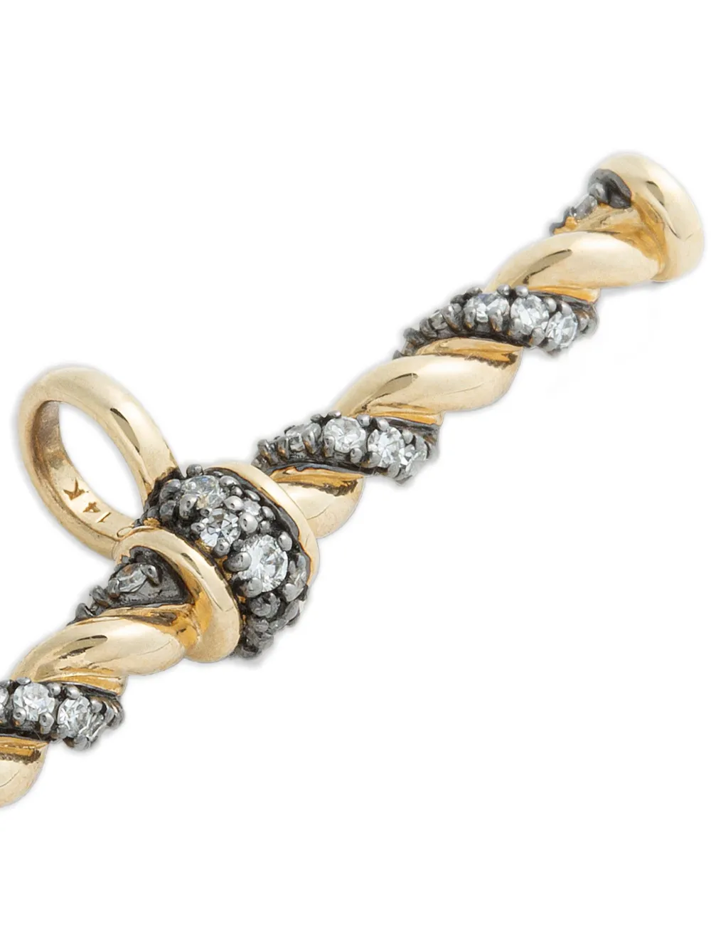 Lucy Delius Jewellery 14kt Yellow Gold T-bar Diamond Necklace Pendant ...