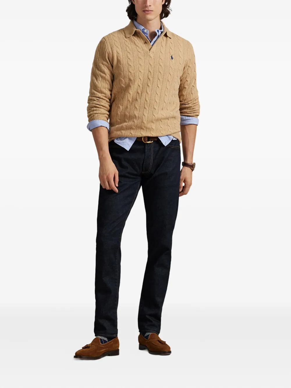 Polo Ralph Lauren Suéter Tejido De Ochos Con Cuello De Playera Tipo ...