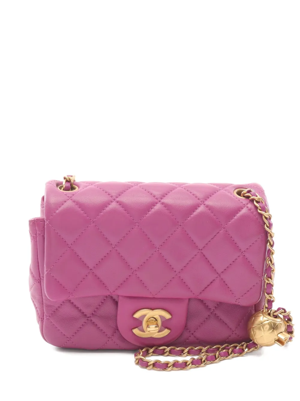 CHANEL Pre-Owned 2021-2022 Mini Matelasse Chain Bag | Purple | FARFETCH UK
