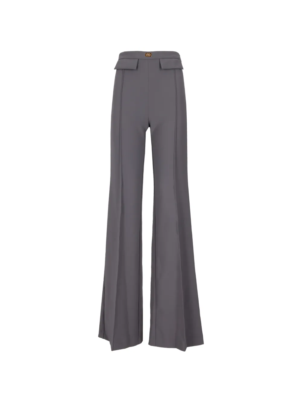 Elisabetta Franchi logo-plaque Flared Trousers | グレー | FARFETCH JP