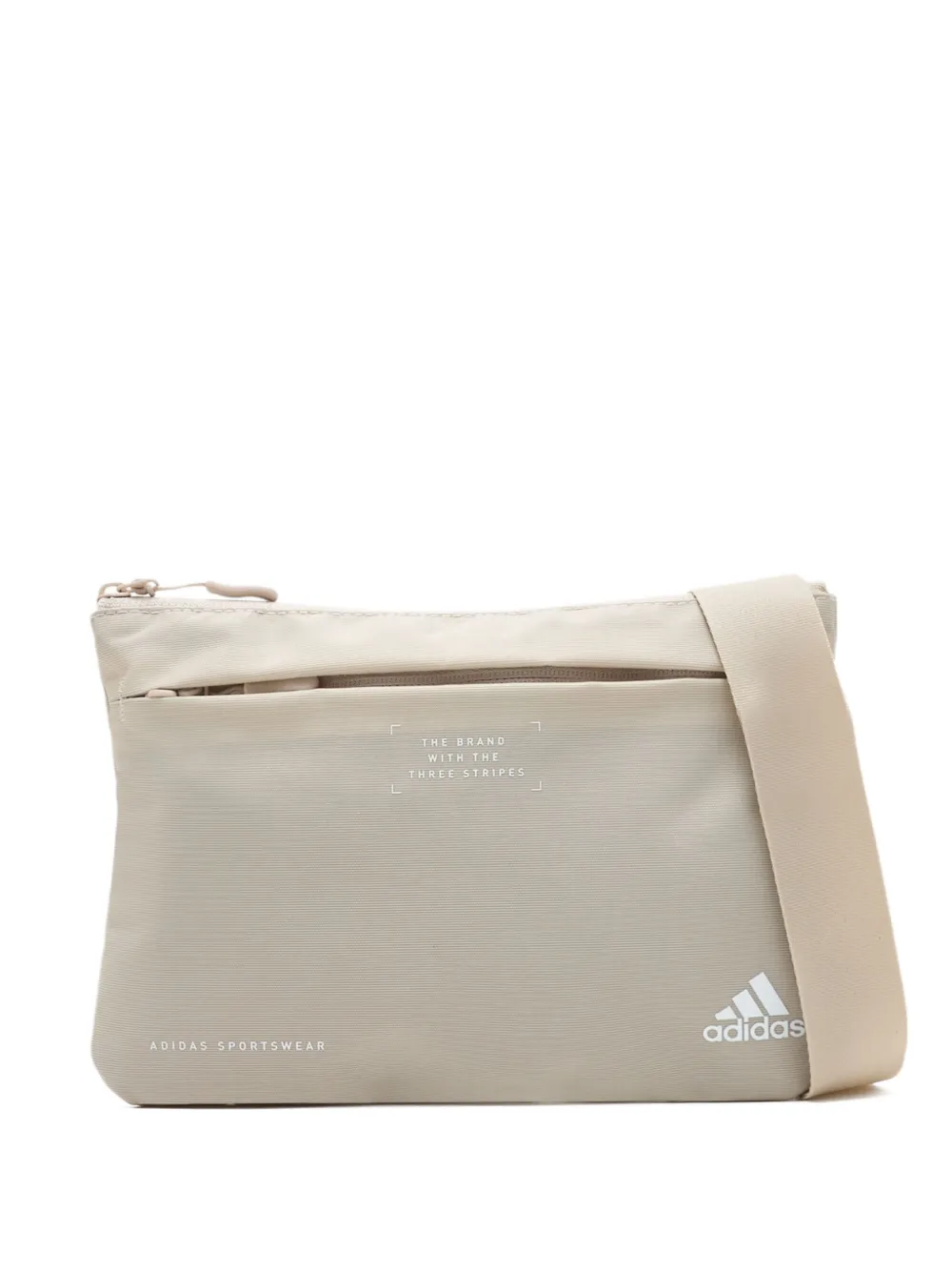 Adidas logo-detail Zip Shoulder Bag | Neutrals | FARFETCH